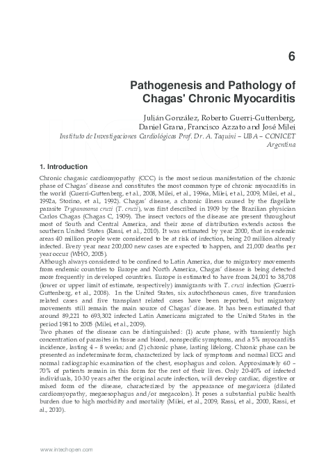 (PDF) Pathogenesis and Pathology of Chagas' Chronic Myocarditis