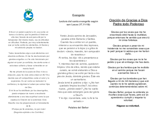 (DOC) Si fe en un poder superior a mi