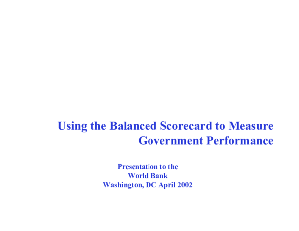 (PDF) World Bank 2002 Using the Balanced Scorecard to Measure
