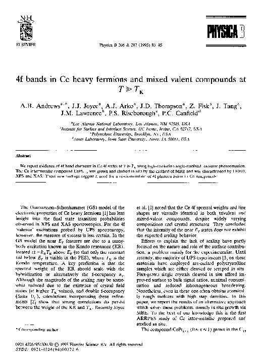 (PDF) 4f bands in Ce heavy fermions and mixed valent compounds at T ⪢ TK