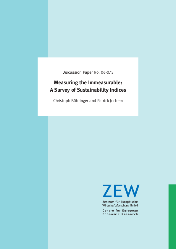 (PDF) Measuring the immeasurable — A survey of sustainability indices