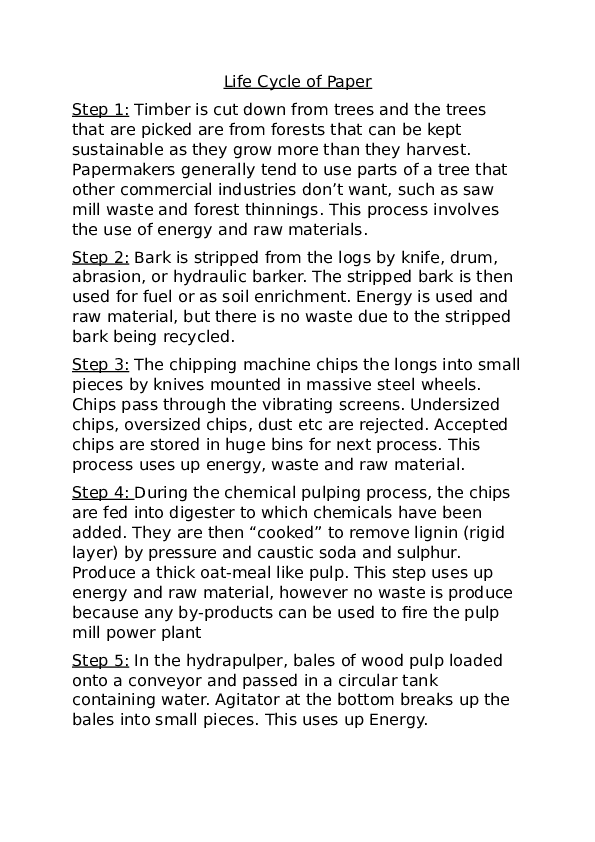 Life Cycle of Paper
