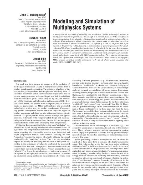 (PDF) Survey on modeling and simulation of multiphysics systems
