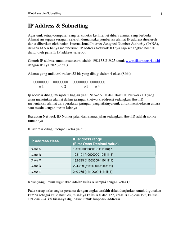 (PDF) IP Address & IP Address