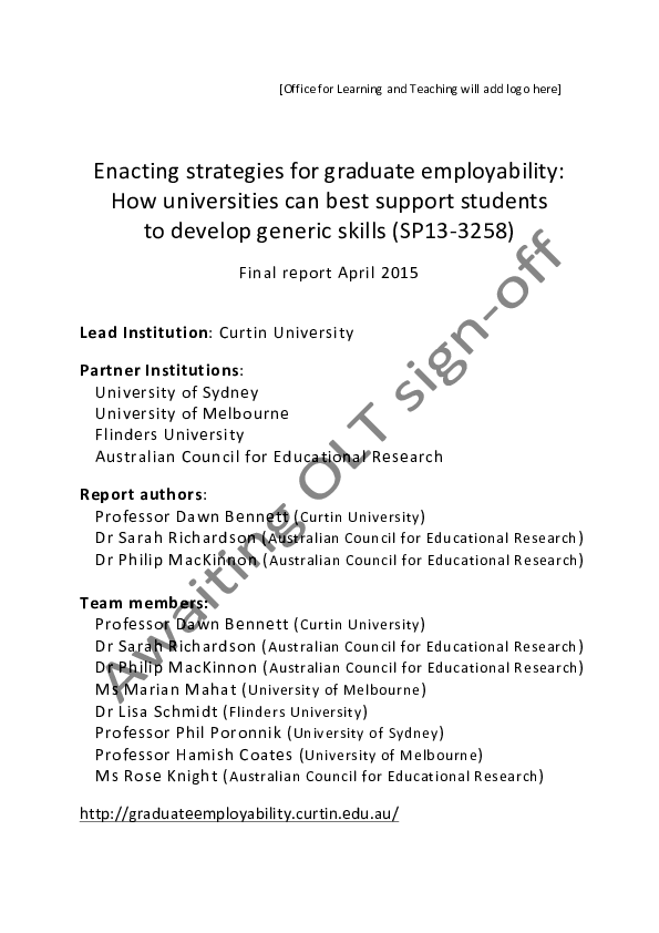 (PDF) Enacting strategies for graduate employability: How universities ...