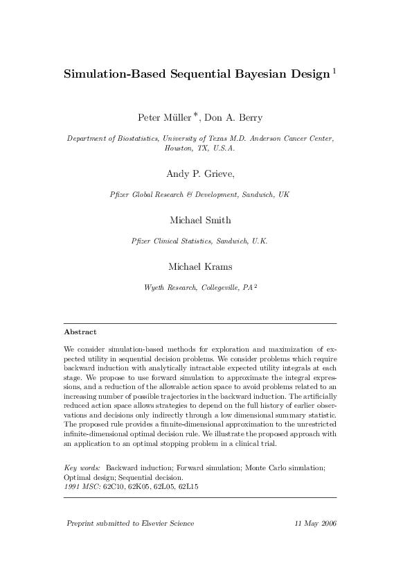 (PDF) Simulation-based sequential Bayesian design