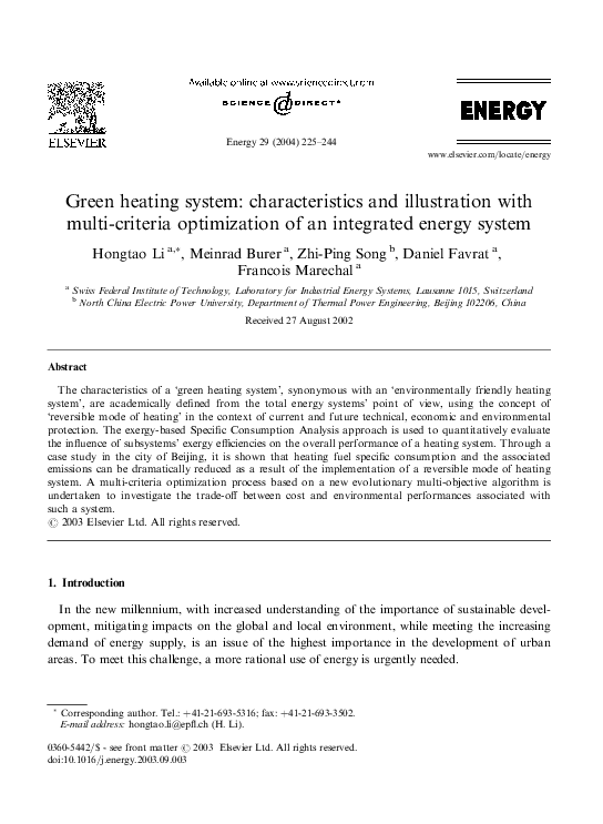(PDF) Green heating system: characteristics and illustration with multi ...