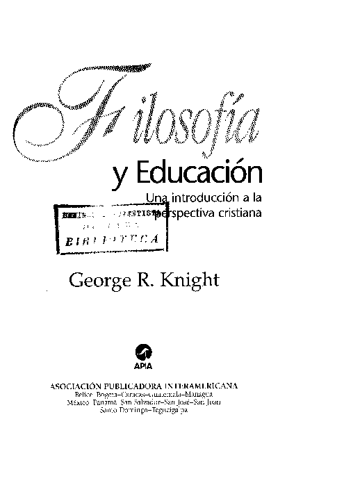 (PDF) Filosofia Y Educacion-George R Knight