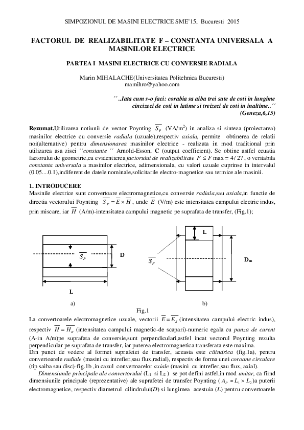 (PDF) fezability factor F- an universal constant of electrical machines
