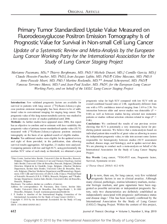 (PDF) Primary Tumor Standardized Uptake Value Measured on Fluorodeoxyglucose Positron Emission ...