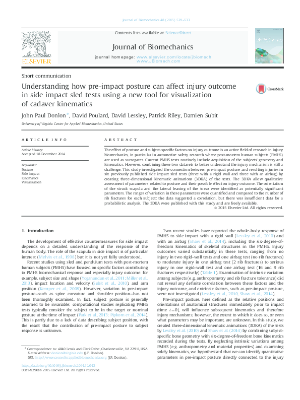 (PDF) Understanding how pre-impact posture can affect injury outcome in ...