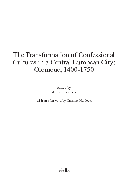 Between Hussitism and Reformation, 1450s-1520s