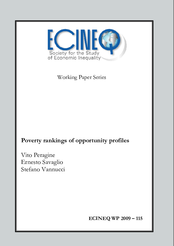 (PDF) Poverty rankings of opportunity profiles | Vito Peragine ...