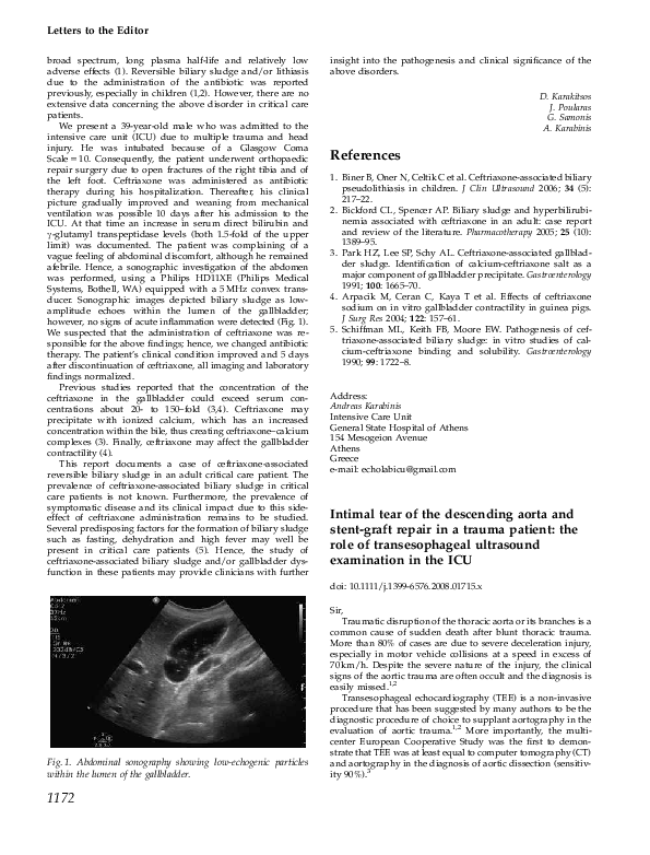 (PDF) Intimal tear of the descending aorta and stent-graft repair in a ...