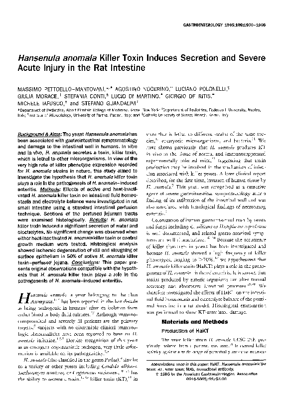 (PDF) Hansenula anomala killer toxin induces secretion and severe acute ...