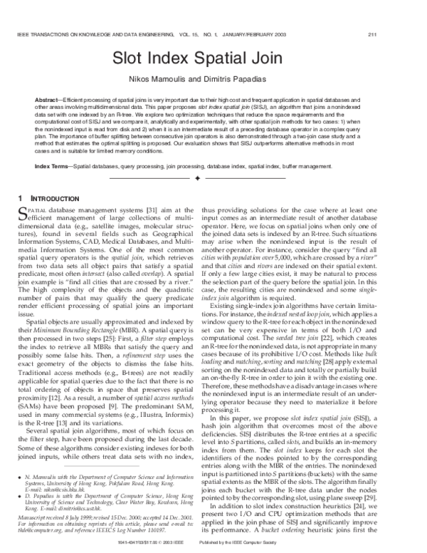 (PDF) Slot index spatial join