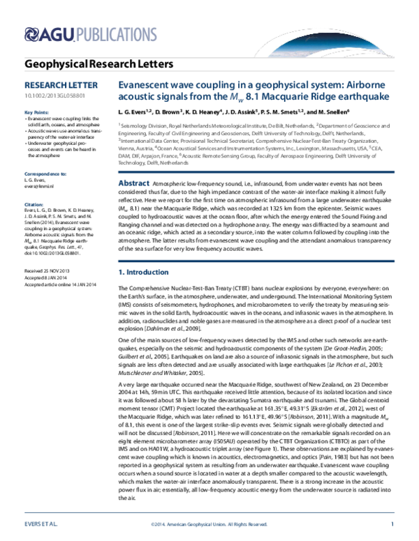 (PDF) Evanescent wave coupling in a geophysical system: Airborne ...
