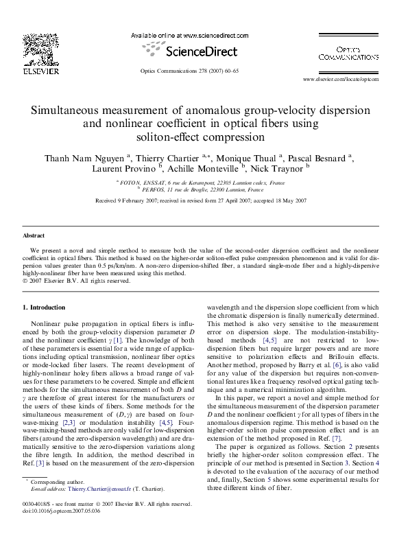 (PDF) Simultaneous measurement of anomalous group-velocity dispersion ...