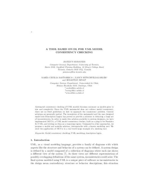 Pdf A Tool Based On Dl For Uml Model Consistency Checking