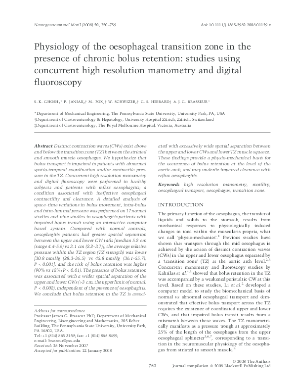 (PDF) Retrospective observational study of recurrent food bolus ...