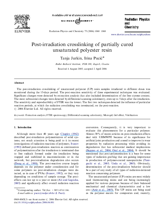 (PDF) Post-irradiation crosslinking of partially cured unsaturated ...