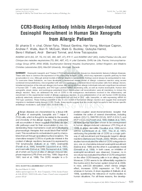 (PDF) CCR3-blocking antibody inhibits allergen-induced eosinophil ...