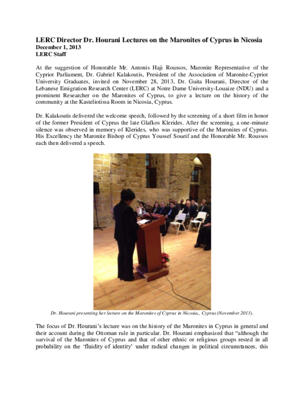 (PDF) The Maronites of Cyprus