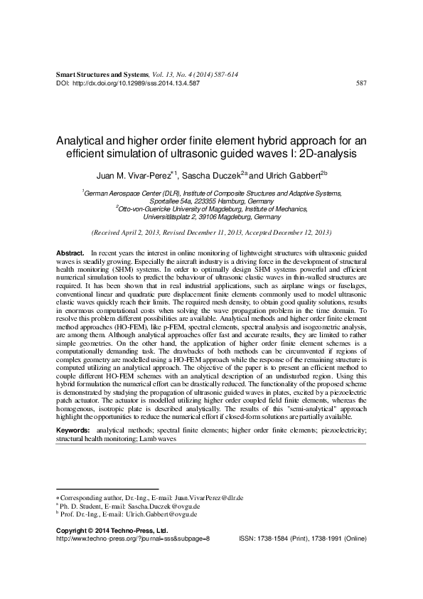 Pdf Analytical And Higher Order Finite Element Hybrid Approach For An Efficient Simulation Of