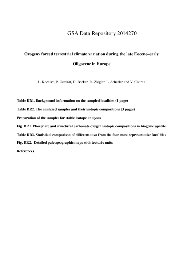 (PDF) GSA Data Repository 2014270