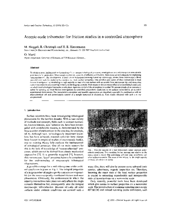 (PDF) Atomic-scale tribometer for friction studies in a controlled atmosphere
