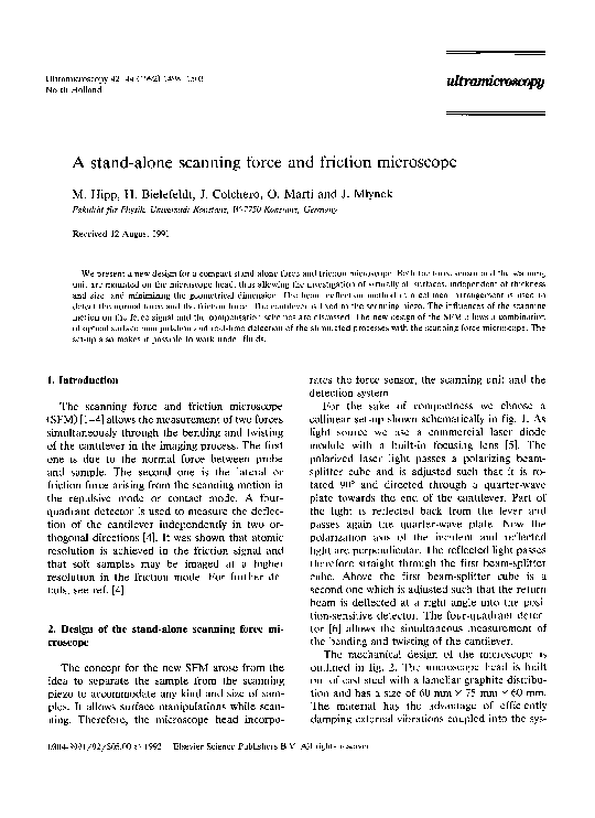 (PDF) A stand-alone scanning force and friction microscope