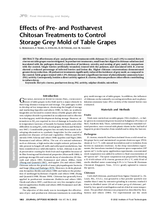 (PDF) Effects of Pre- and Postharvest Chitosan Treatments to Control Storage Grey Mold of Table ...