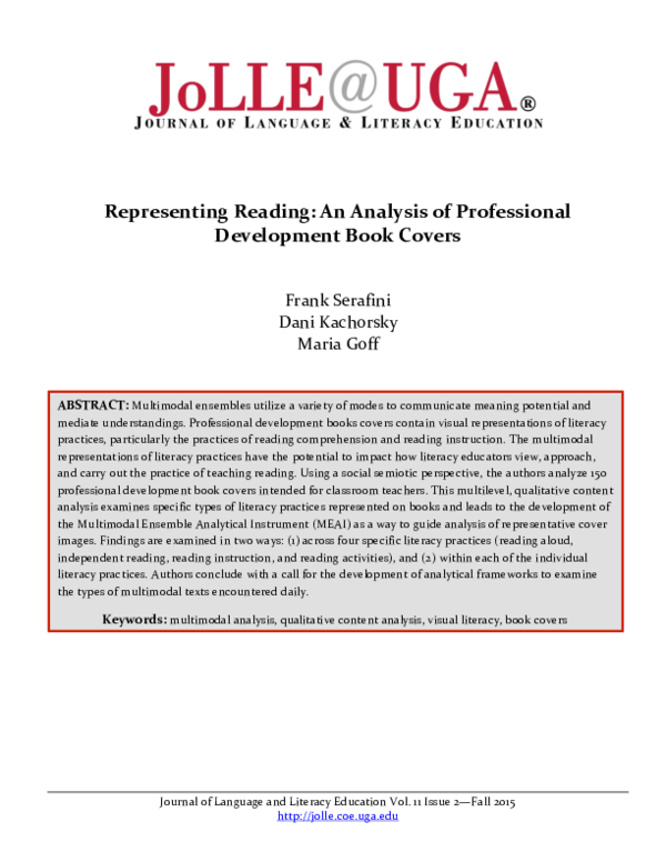 (PDF) Representing Reading: An Analysis of Professional Development ...