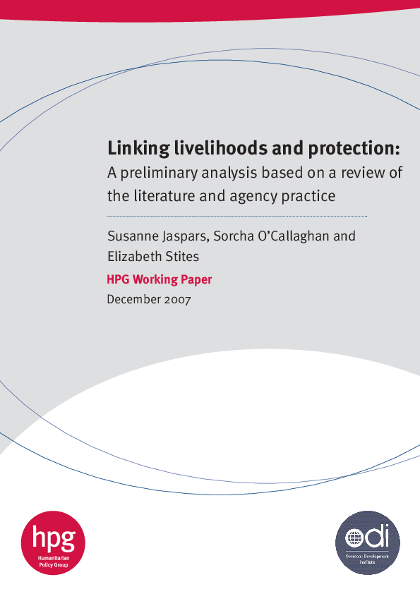 (PDF) Linking livelihoods and protection: a preliminary analysis based on a review of the ...