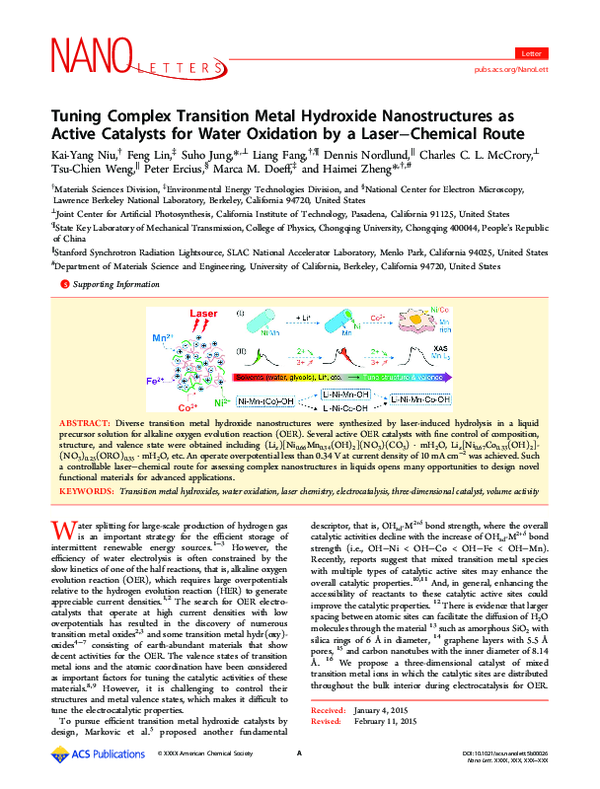(PDF) Tuning Complex Transition Metal Hydroxide Nanostructures as ...