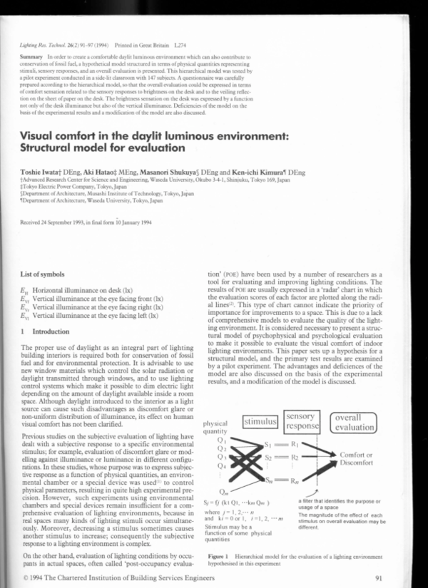 (PDF) Visual comfort in the daylit luminous environment: Structural ...