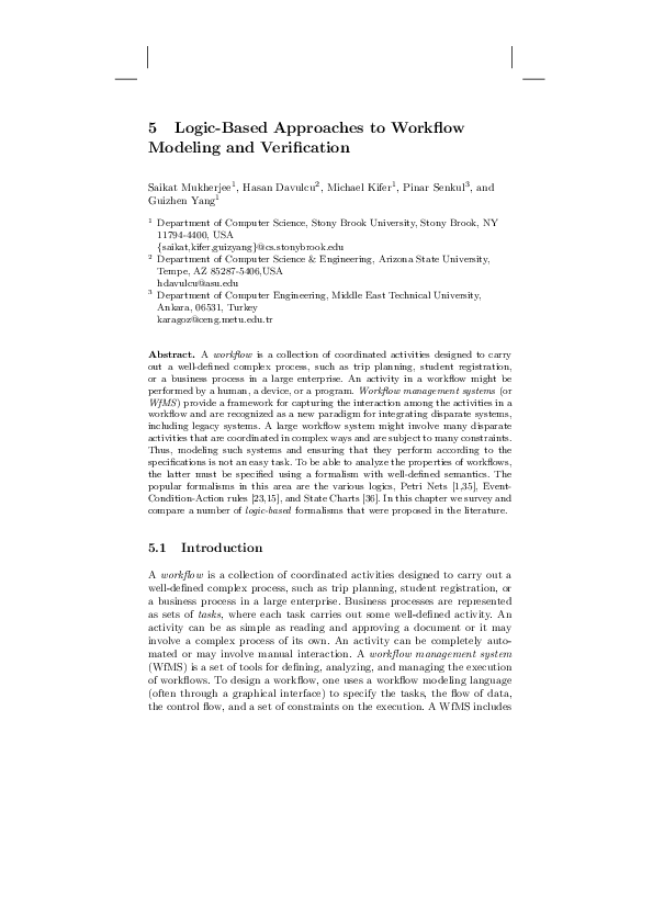 (PDF) Contents Logic Based Approaches to Workflow Modeling and Verification 1 | Michael Kifer ...