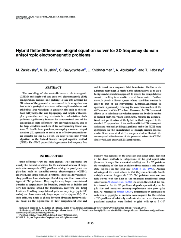 (PDF) Finite‐difference solution of the three‐dimensional ...