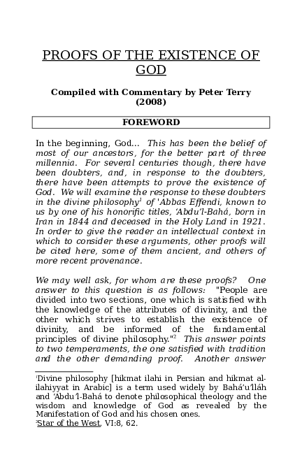 (DOC) Proofs of the Existence of God (2008)