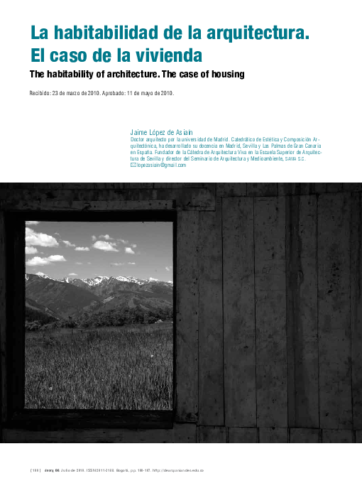 (PDF) La Habitabilidad De La Arquitectura (Viviendas)