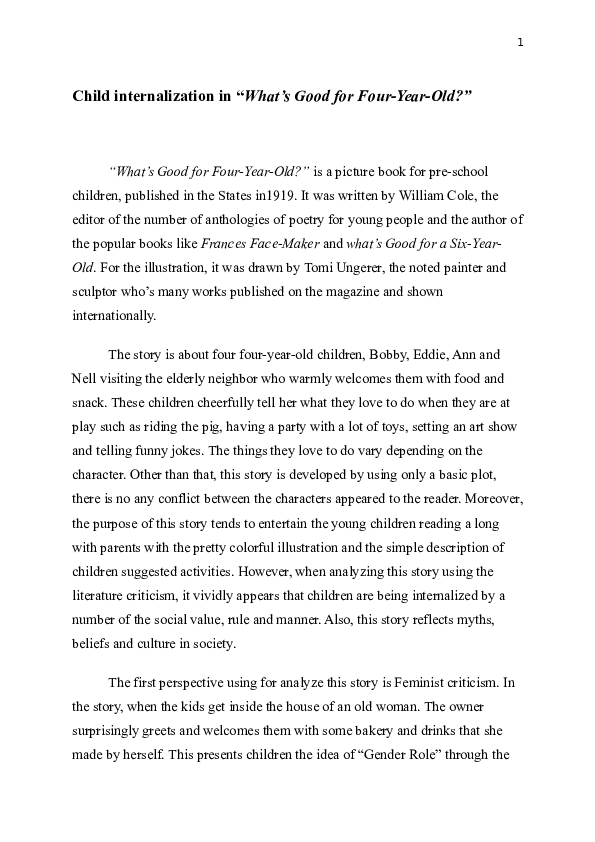 (DOC) Children Internalization in the picture book "What's Good for a ...