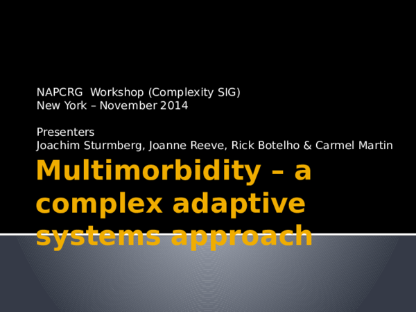 (PPT) Multimorbidity – a complex adaptive systems approach