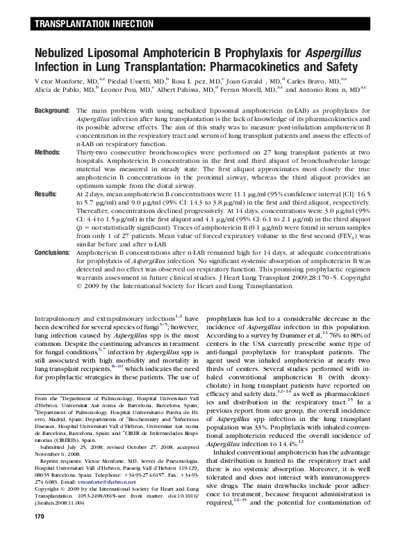 (PDF) Nebulized Liposomal Amphotericin B Prophylaxis for Aspergillus ...