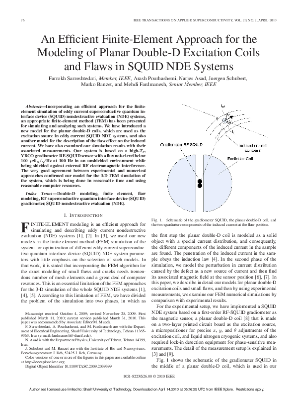Pdf An Efficient Finite Element Approach For The Modeling Of Planar Double D Excitation Coils