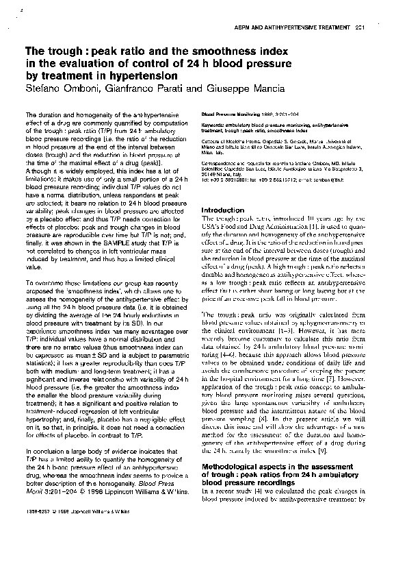(PDF) The trough:peak ratio and the smoothness index in the evaluation ...