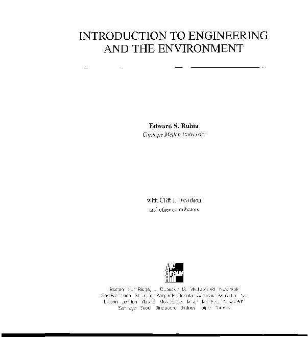 (PDF) Introduction to engineering and the environment