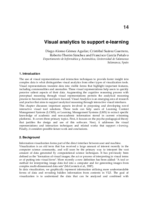 (PDF) Visual Analytics to Support E-learning
