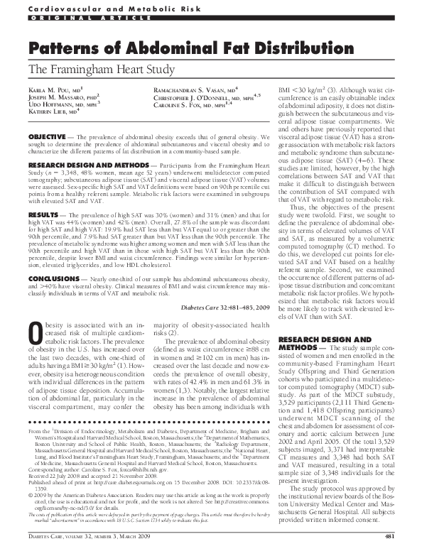 (PDF) Patterns of Abdominal Fat Distribution