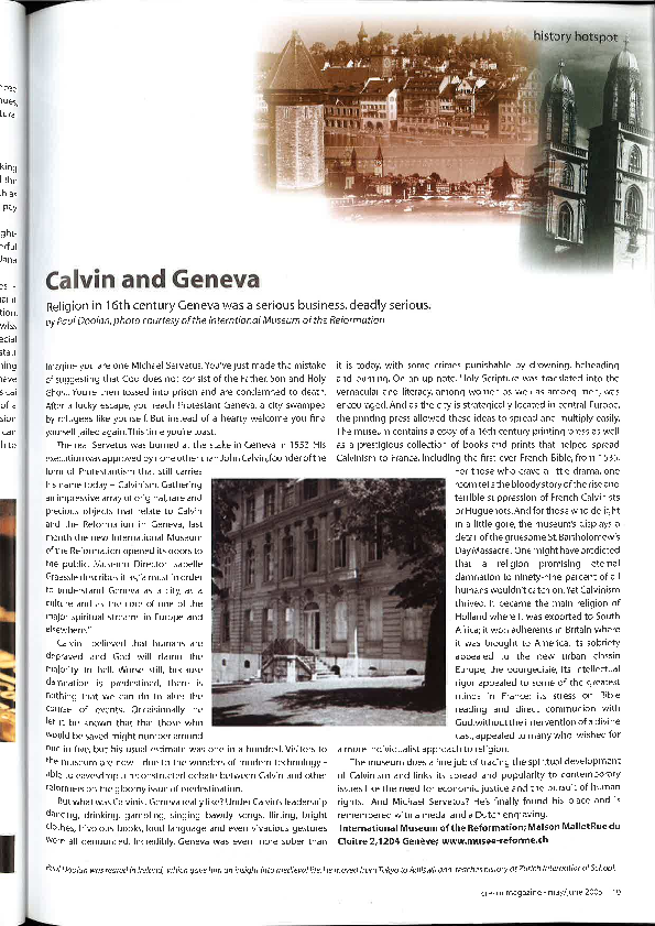 (PDF) Calvin and Geneva