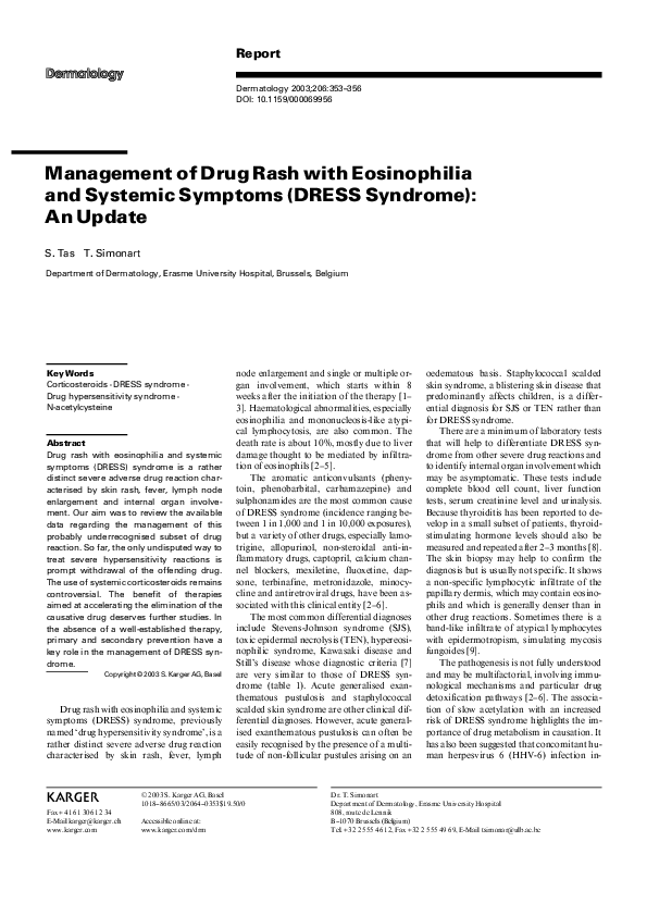 (PDF) Dapsone Induced Drug Rash with Eosinophilia and Systemic Symptoms ...